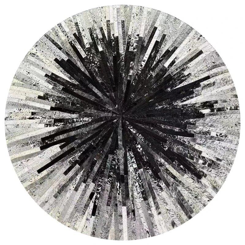 Натуральный круглый ковёр из воловьей кожи 120cm diameter