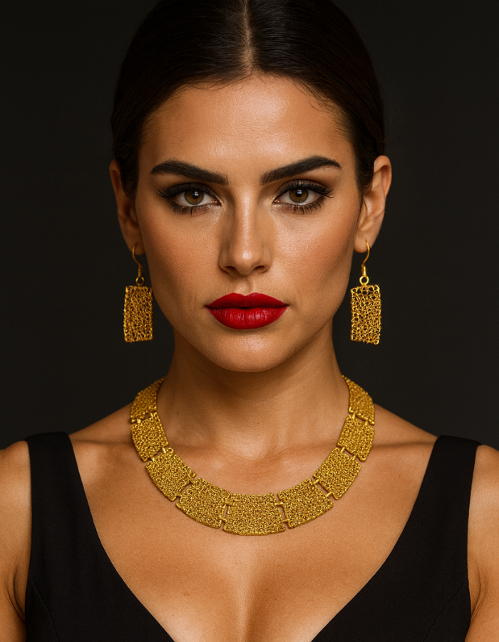 Комплект бижутерии: серьги, колье