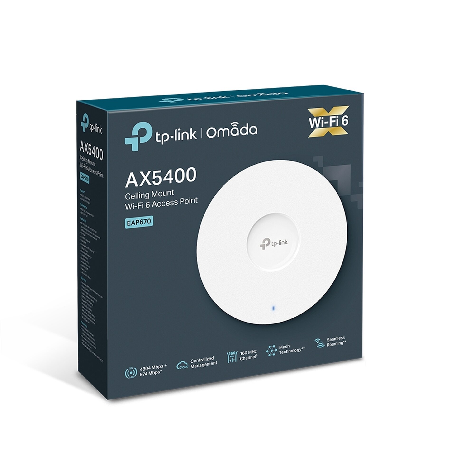 TP-Link EAP670 AX5400 Wi-Fi точка доступа , Wi-Fi 6, до 5,74 Гбит/с, белая