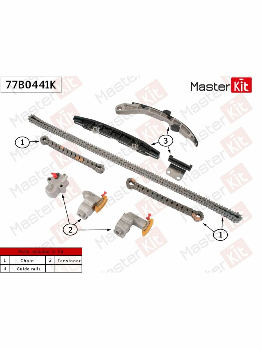 Комплект цепи ГРМ MASTERKIT 77B0441K для а/м NISSAN Murano, Teana / Ниссан Мурано, Теана