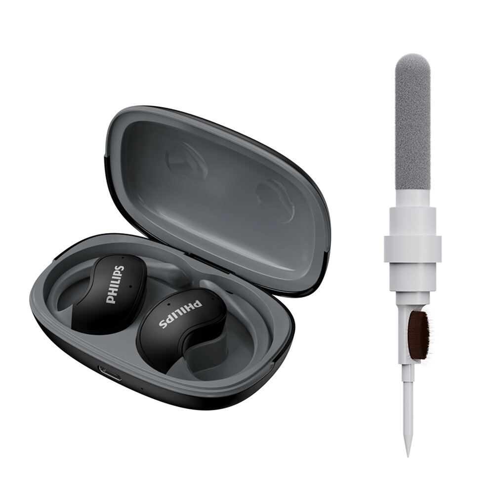 Наушники-вкладыши PHILIPS беспроводные, черные, с cleaning pen