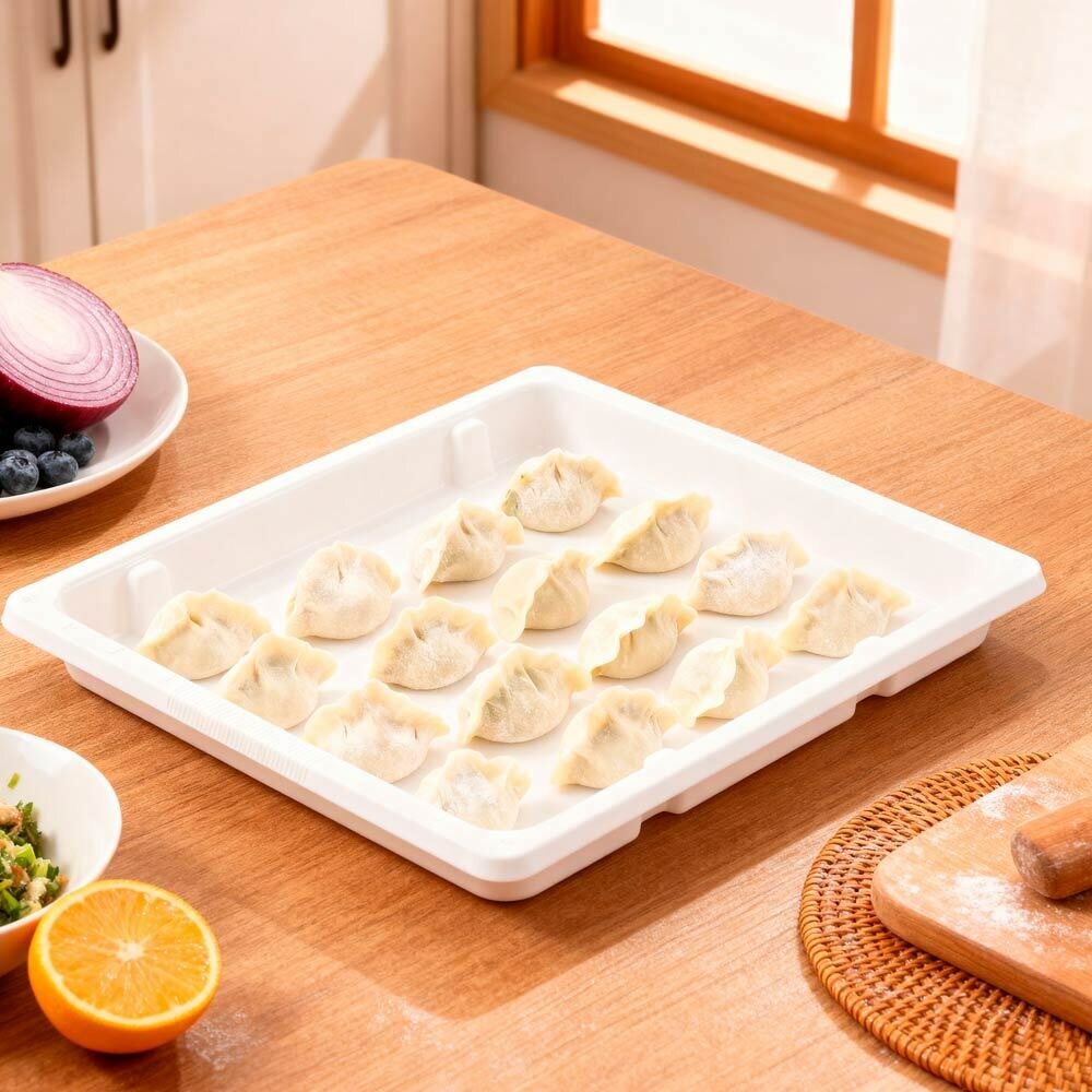 Поднос для заморозки 360х310х35мм из пластика, белый, для хранения продуктов
