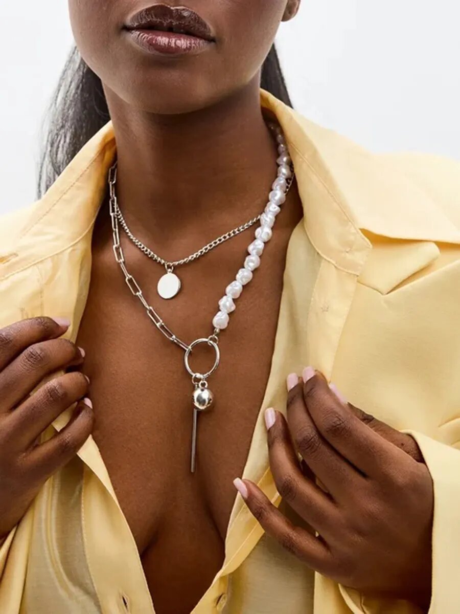 Колье, жемчуг имитация