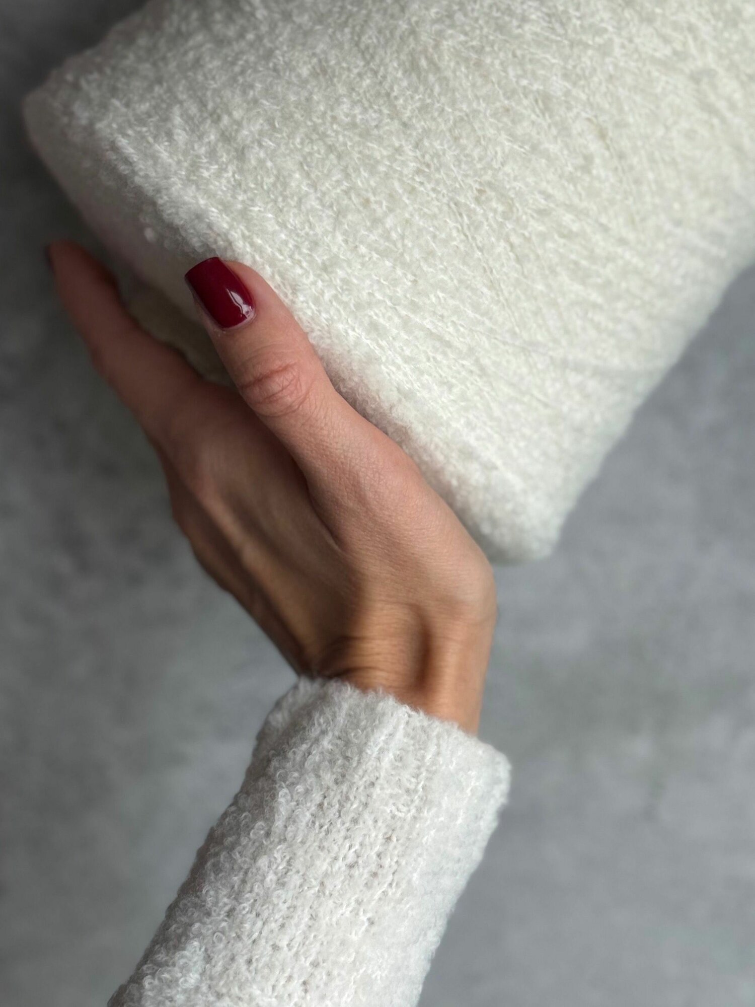 Пряжа для вязания букле белый цвет, Mister Joe, арт. Douglas, Метраж 600м. в 100гр.