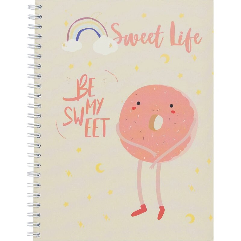 Бизнес-тетрадь А5,96л, кл, греб, мат. лам. Attache Selection Sweet Life Пончик