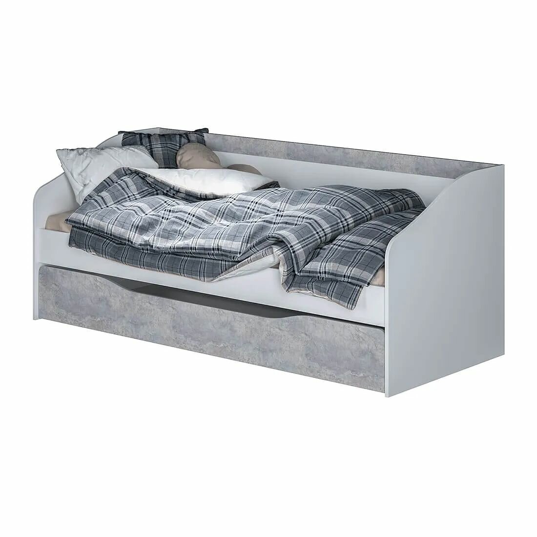 "Паскаль" кровать детская белый/цемент светлый (Мебелони)
