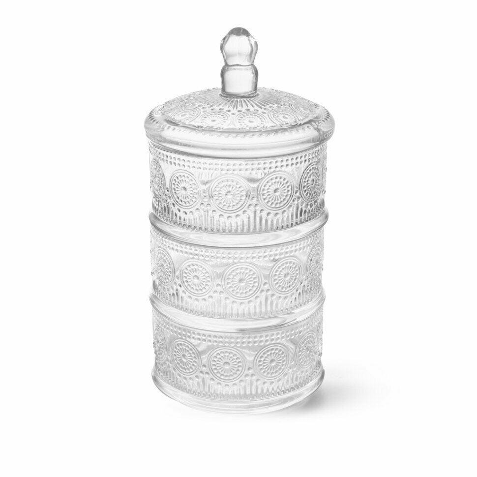 19104 FISSMAN Конфетница 3-яруса 13х25,5см (стекло)