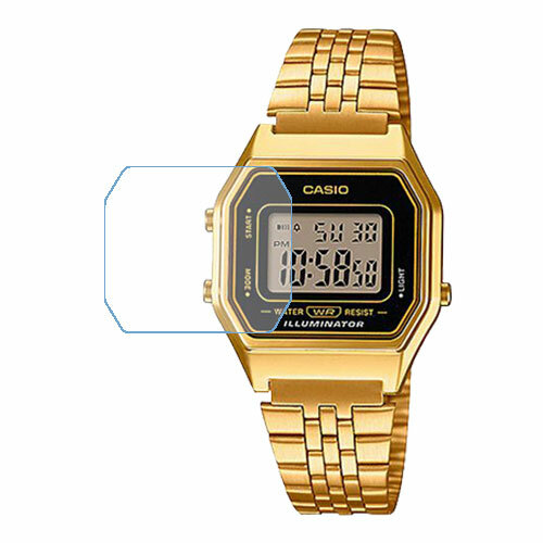 Скрин Мобайл защитный экран для часов Casio LA680WGA-1 из нано стекло 9H