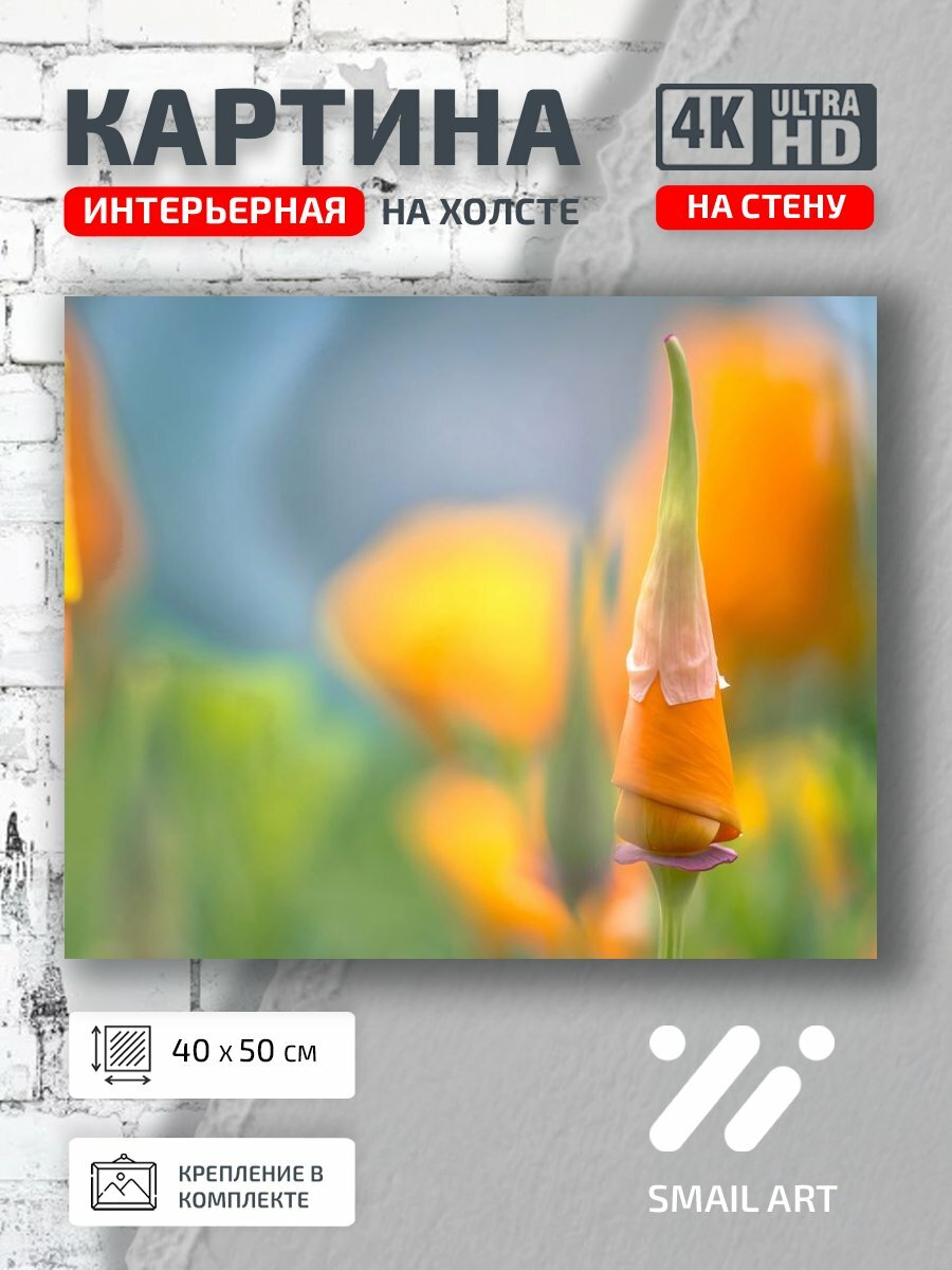 Картина на холсте интерьерная 40 на 50 на стену Желтый Landscape для кабинета пейзаж декор