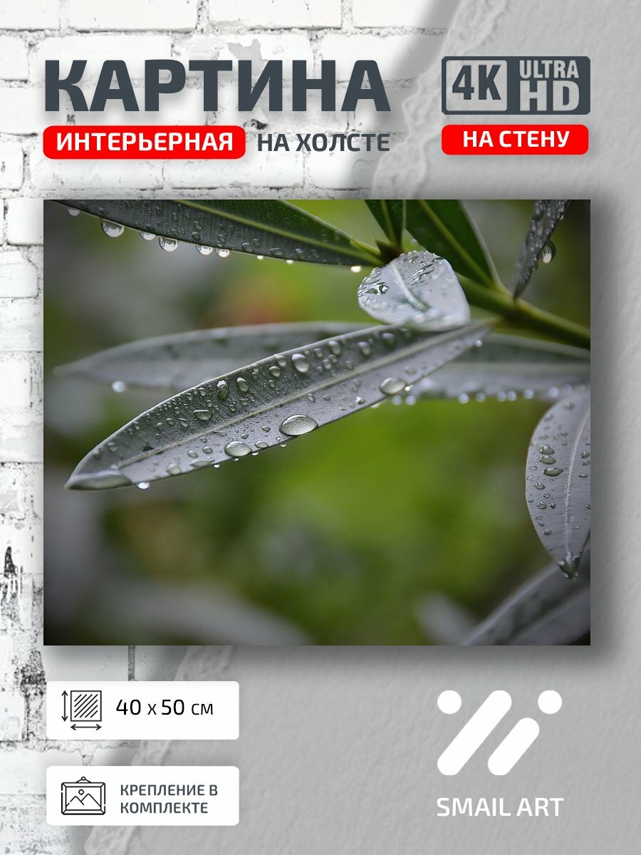 Картина на холсте интерьерная 40 на 50 на стену Капли Landscape для спальни пейзаж интерьер