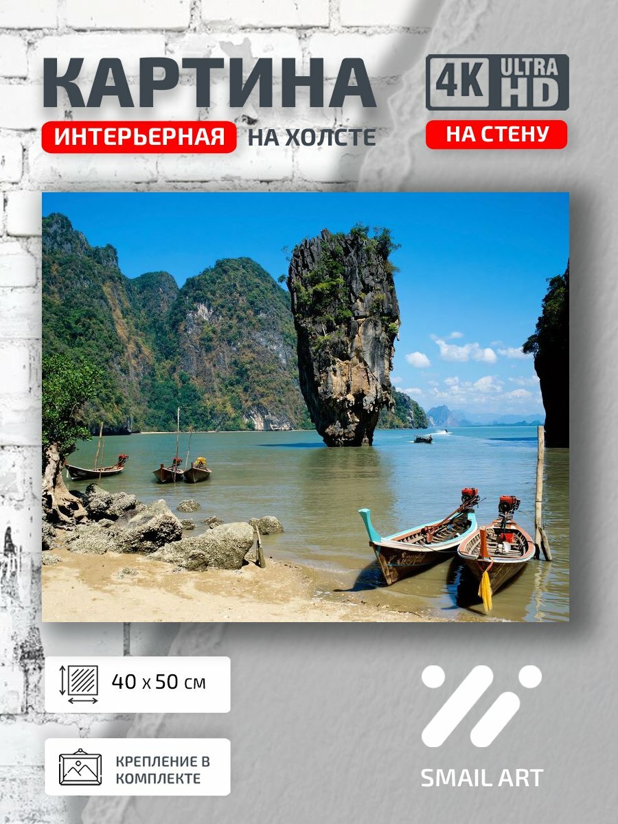 Картина на холсте интерьерная 40 на 50 на стену Азия Thailand для гостиной атмосфера декор