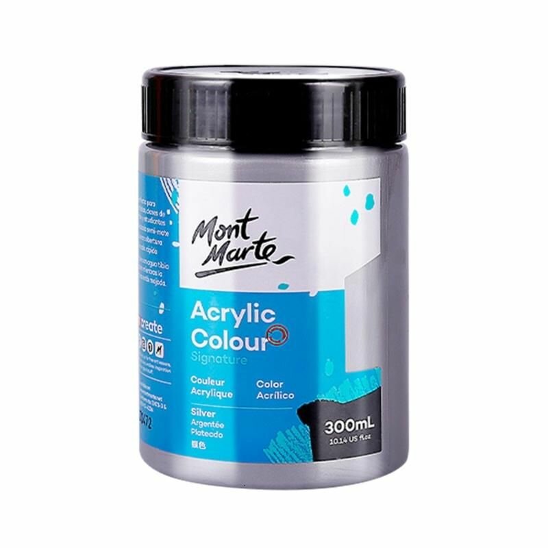 Металлическая акриловая краска, Серебро - 300ml