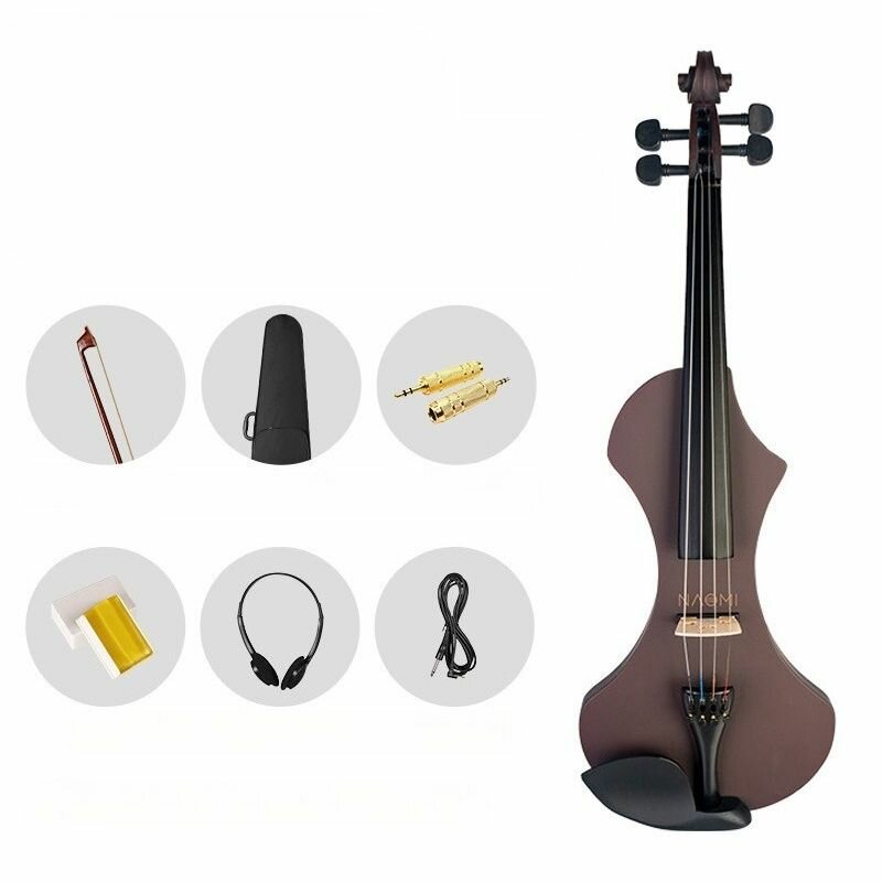 Электроскрипка, бесшумная, из массива дерева, для начинающих, взрослых и детей