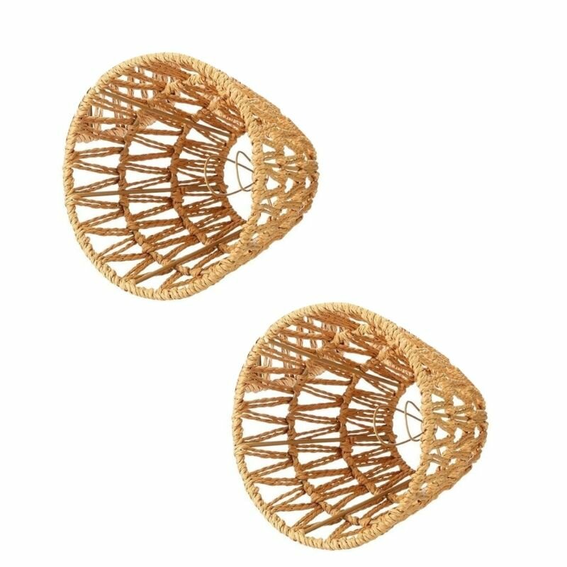 1 комплект из 2-х абажуров ручной работы, имитация ротанга, абажур-клипса bubble