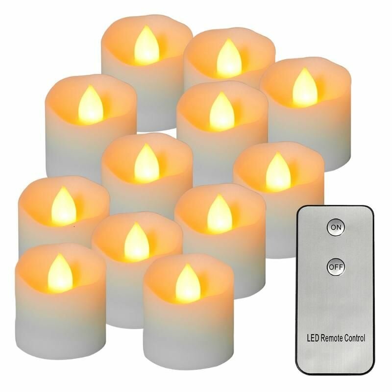 Электронные свечи с пультом, Желтый - white