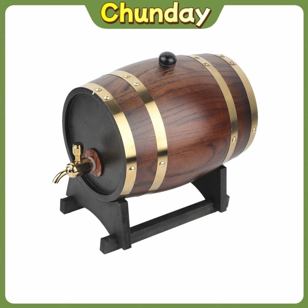 Дубовая бочка 3 литра для красного вина, ретро стиль.