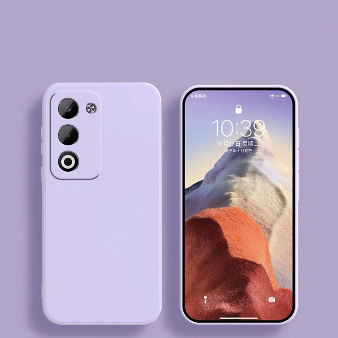 Чехол OPPO A5 5G фиолетовый, силикон