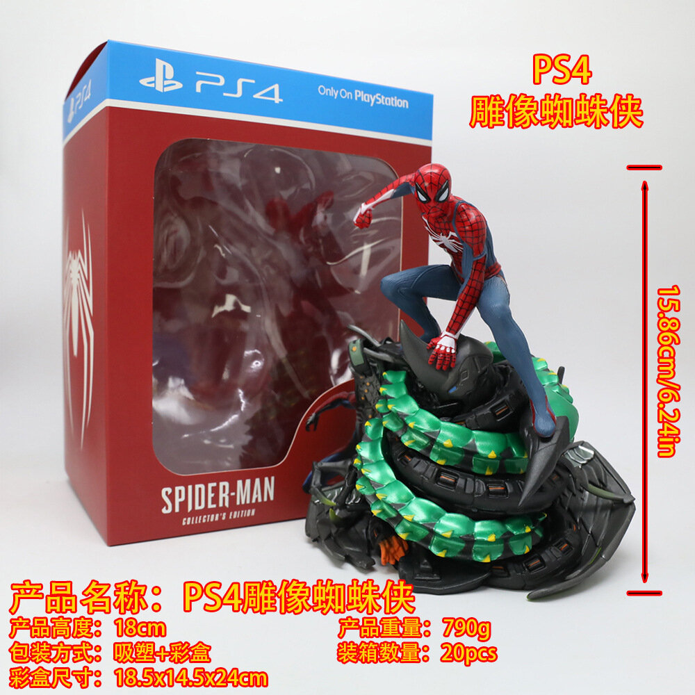 Статуэтка из игры Avengers: Iron Alliance для PS4, фигурка Человека-паука, модель сцены, фигурка в коробке.