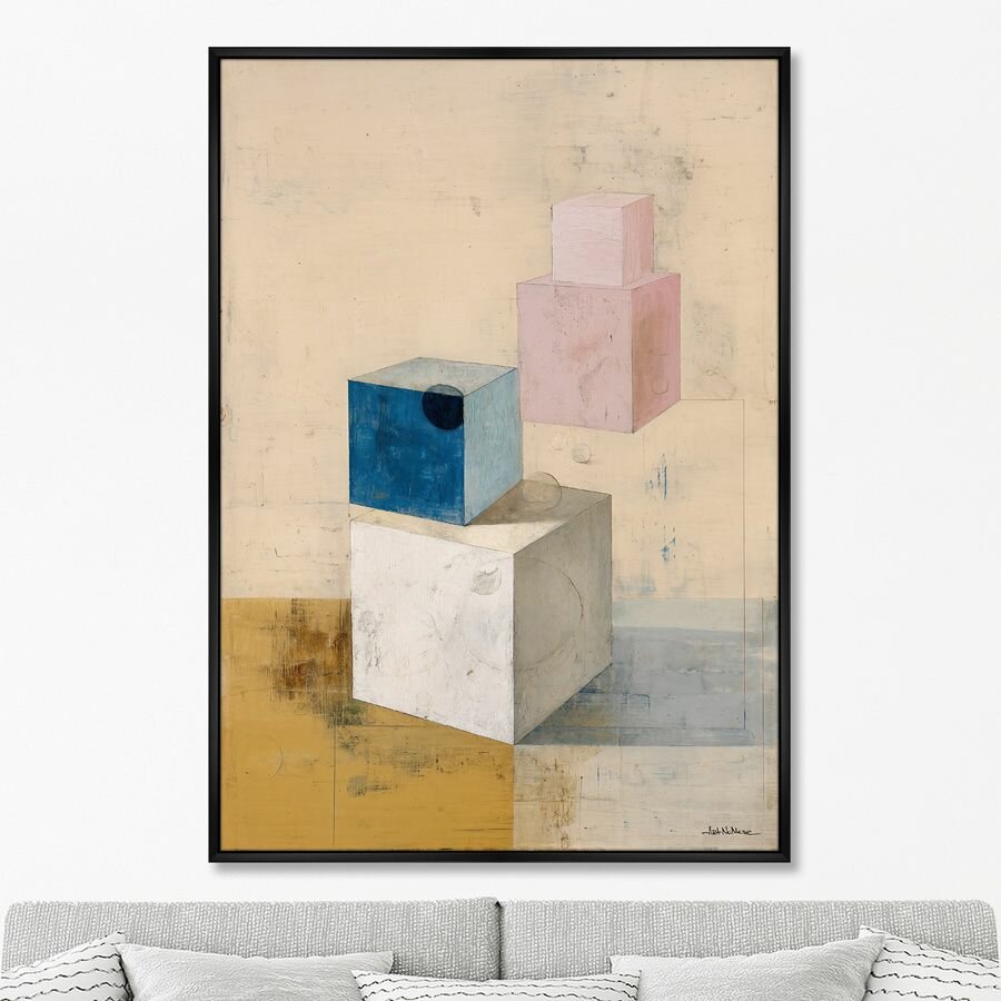 Картина на стену для интерьера. Геометрический бильярд, No 1, 2025г. Размер: 75х105см. Печать на натуральном Холсте.