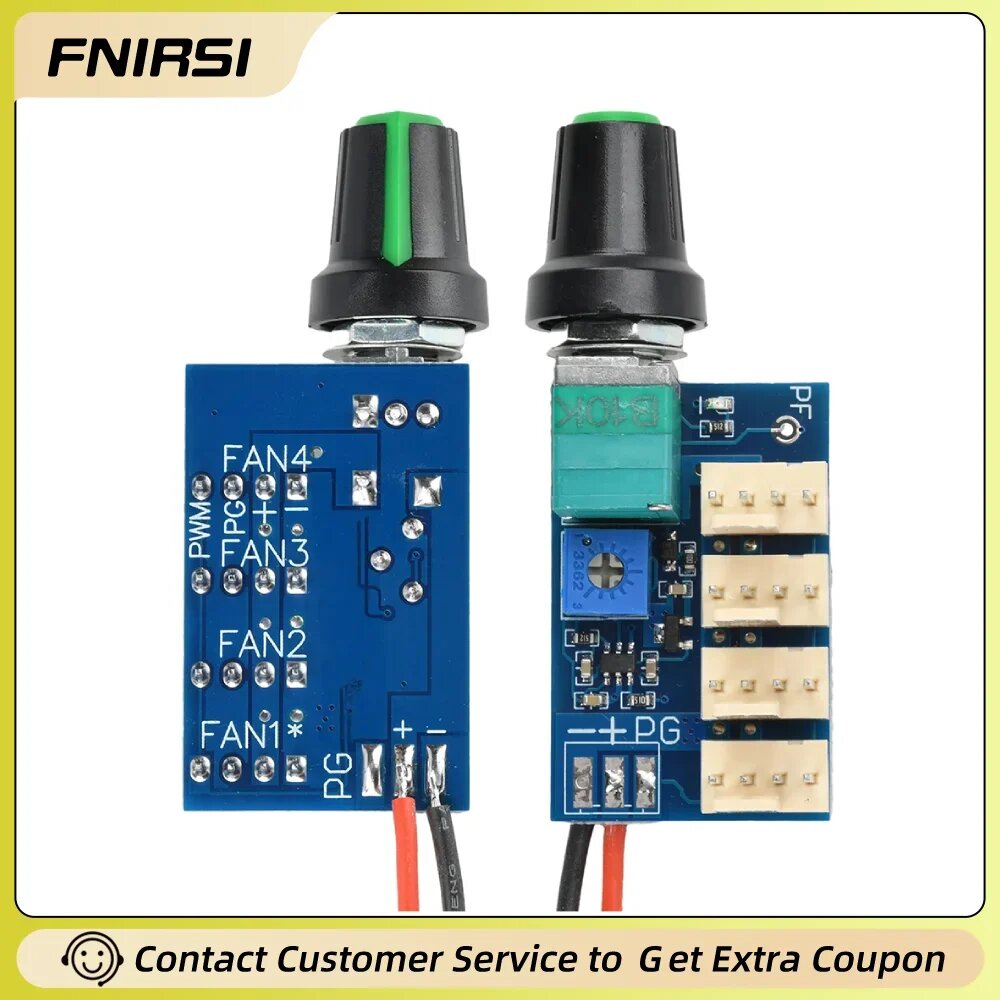4-канальный DC12V 3A 4-проводной ШИМ-контроллер вентилятора с ручной ручкой регулировки и переключателем 5 В 25 кГц регулятор скорости вентилятора
