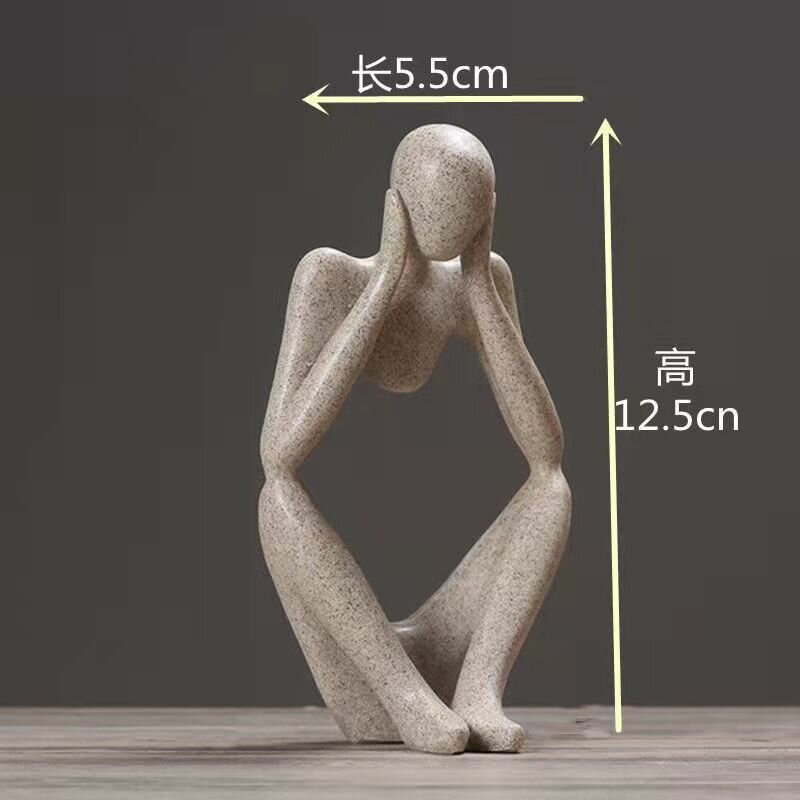 Набор абстрактных фигурок медитирующих для украшения дома, включающий абстрактные фигуры, элементы дизайна, украшения и предметы интерьера.