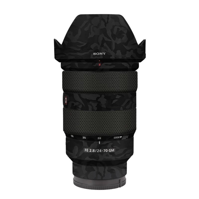 Объектив Sony FE 24-70mm f/2.8 GM с черной камуфляжной отделкой для профессионального использования