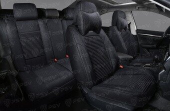 Накидка на сиденье "PSV" Flax лен черный (комплект на весь салон)