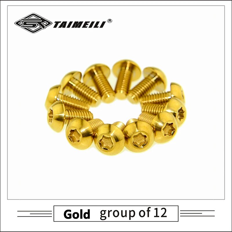 12 шт. титановые болты M5*10 мм TAIMEILI для тормозного диска велосипеда Золотой