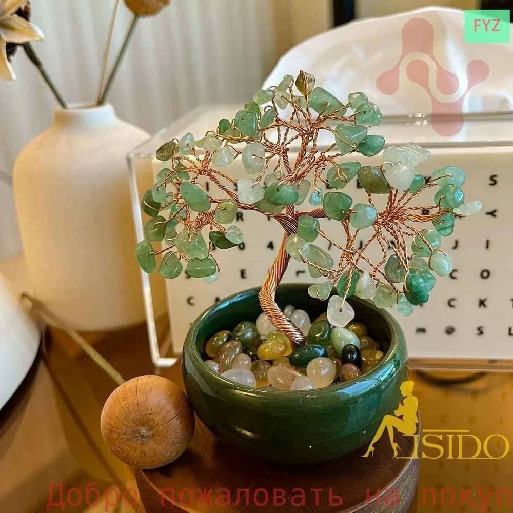Дерево счастья из натурального Нефрит