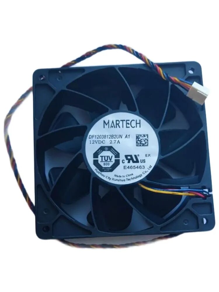 Вентилятор охлаждения Martech DF1203812B2UN, (аналог Delta QWE12038NM) для Antminer S17/S19/L7/L9, 12В, 2,7А, 6000 об/мин