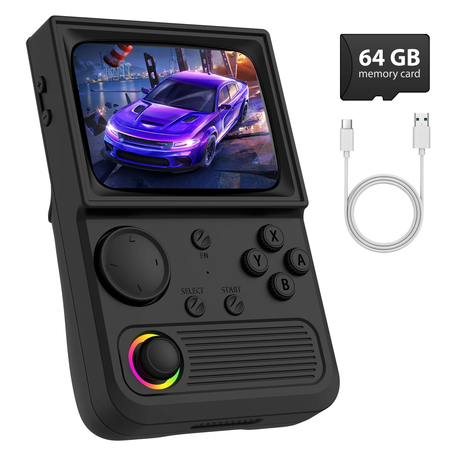 AISLPC R36T Портативная игровая консоль 18000+ игр 64GB, R36T Black