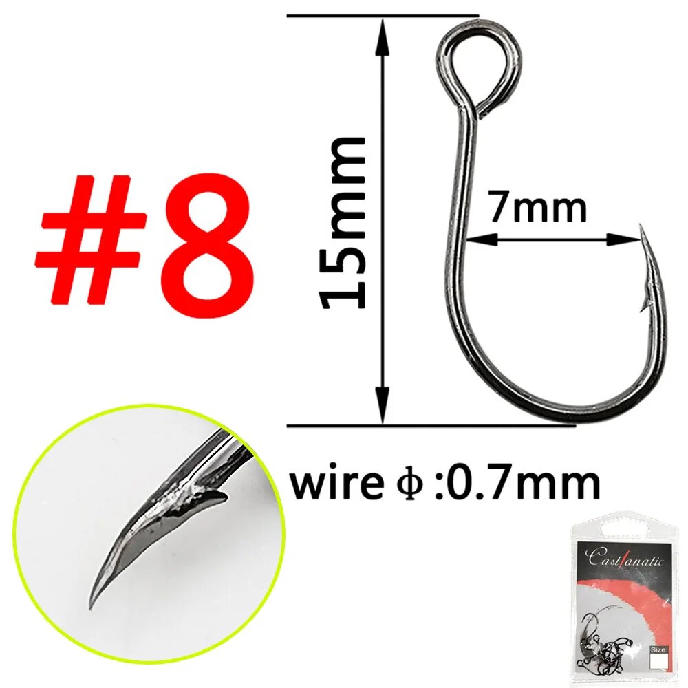 Крючки для воблеров The Time Outdoor высокоуглеродистая сталь 10 шт. Красный, size 8