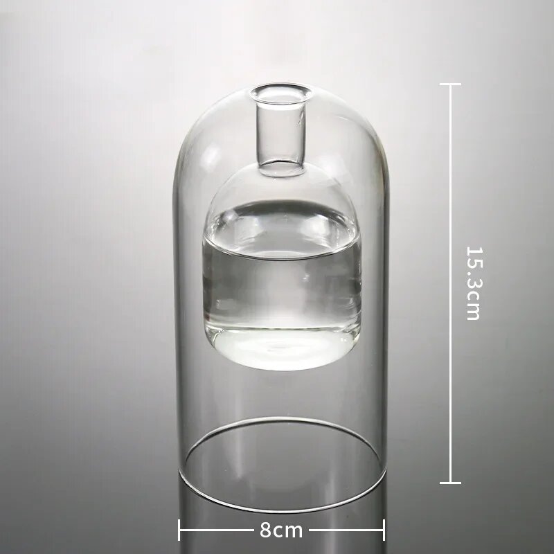 Двухслойная стеклянная бутылка для ароматерапии 150 мл transparent