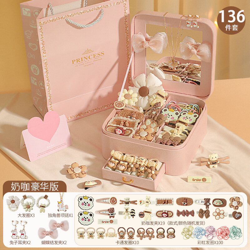 Детские аксессуары для волос принцессы, подарочная коробка, рождественский подарок для девочек, 8 ювелирных игрушек, для девочек 6 лет, 3-9 лет, маленькие 10