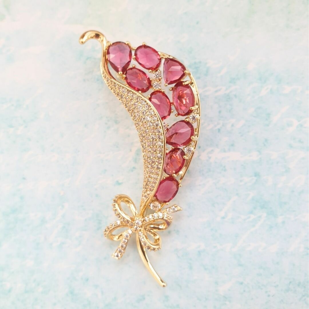 Брошь, кристалл, стразы