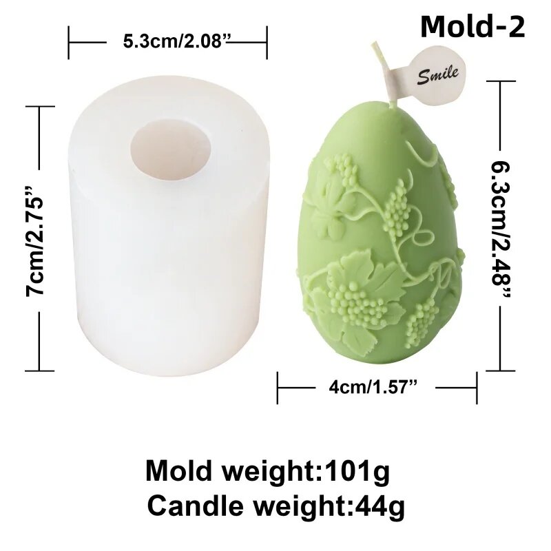 Форма для свечей 3D яйцо Mold-2