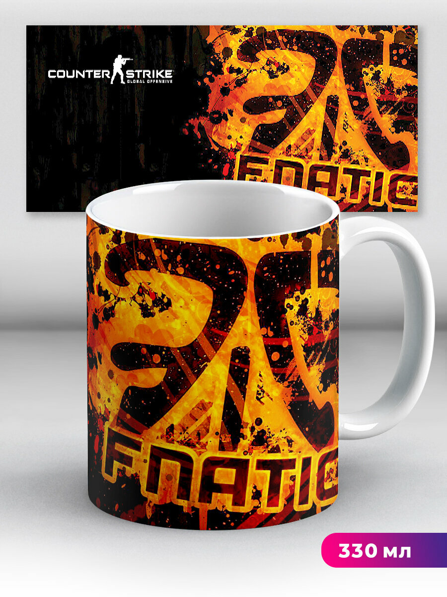 Кружка Кибер команда Fnatic Counter-Strike Фанатик 330 мл, керамическая с ярким принтом, подходит для СВЧ