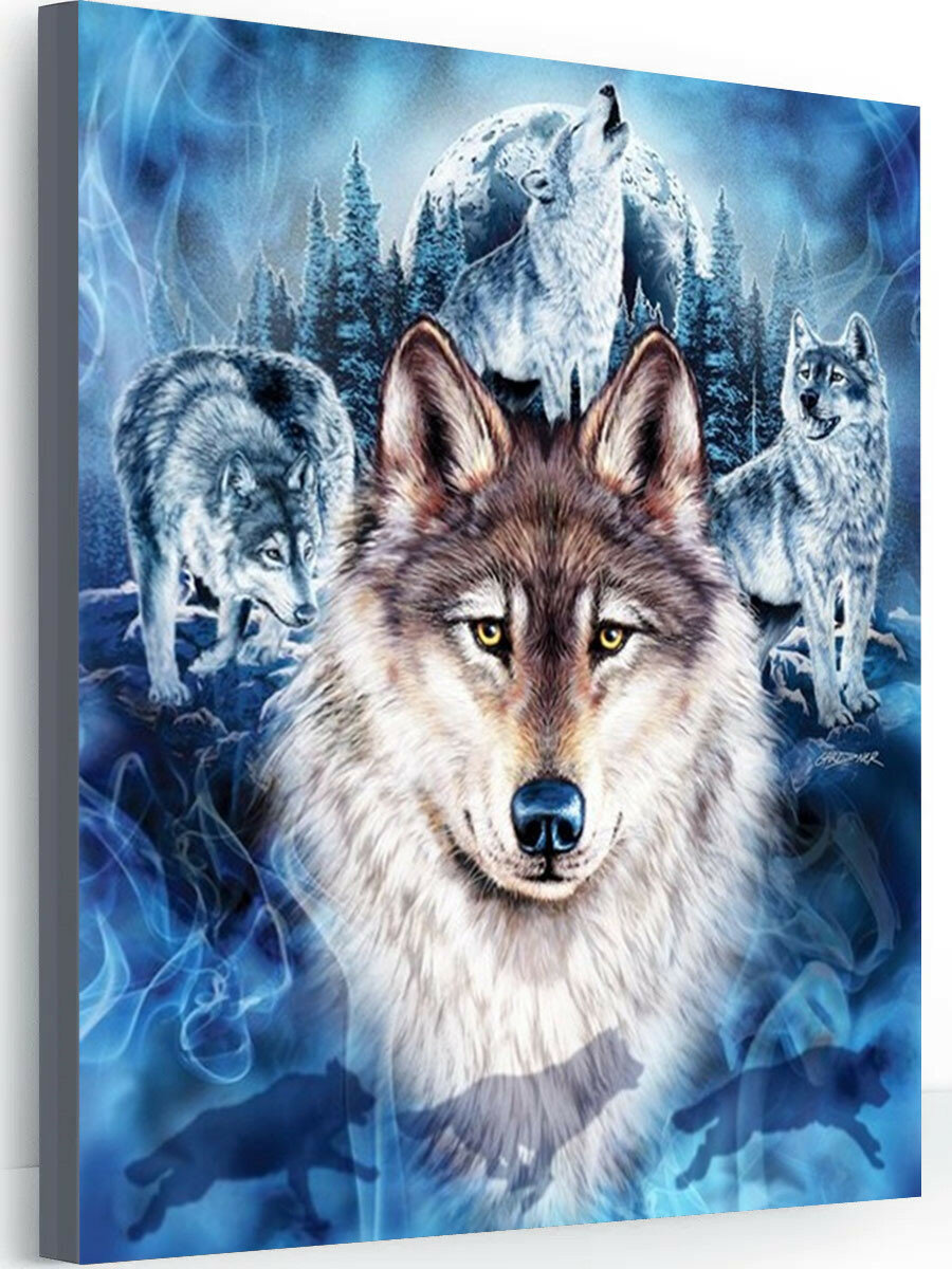 Алмазная мозаика волки 40x50