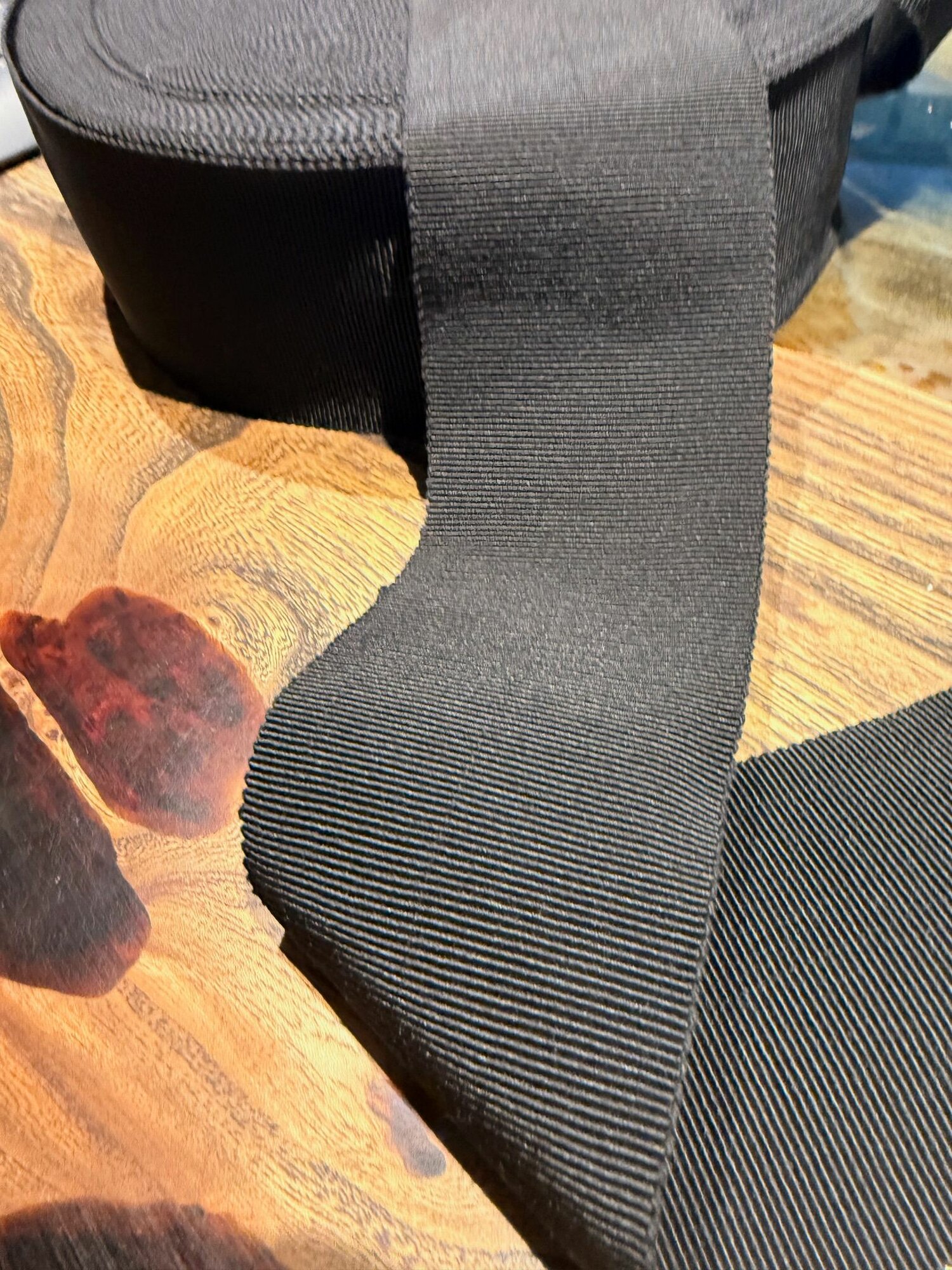 Репсовая лента (тесьма) , ширина 6 см, цвет черный, вискоза-хлопок, намотка 5 метров. Пр-во Италия