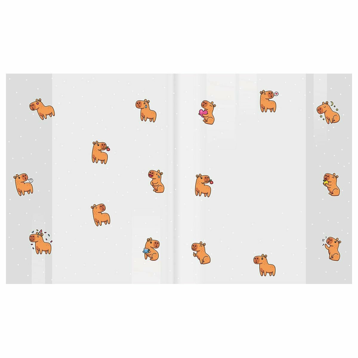 Обложка для дневников и тетрадей Funster "Capybaras", набор 10шт, 210х350мм, 110мкм (274087), 100 уп.