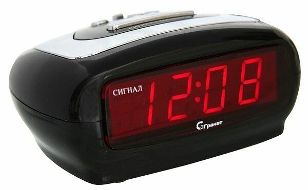 Сетевой будильник гранат 1235 красный