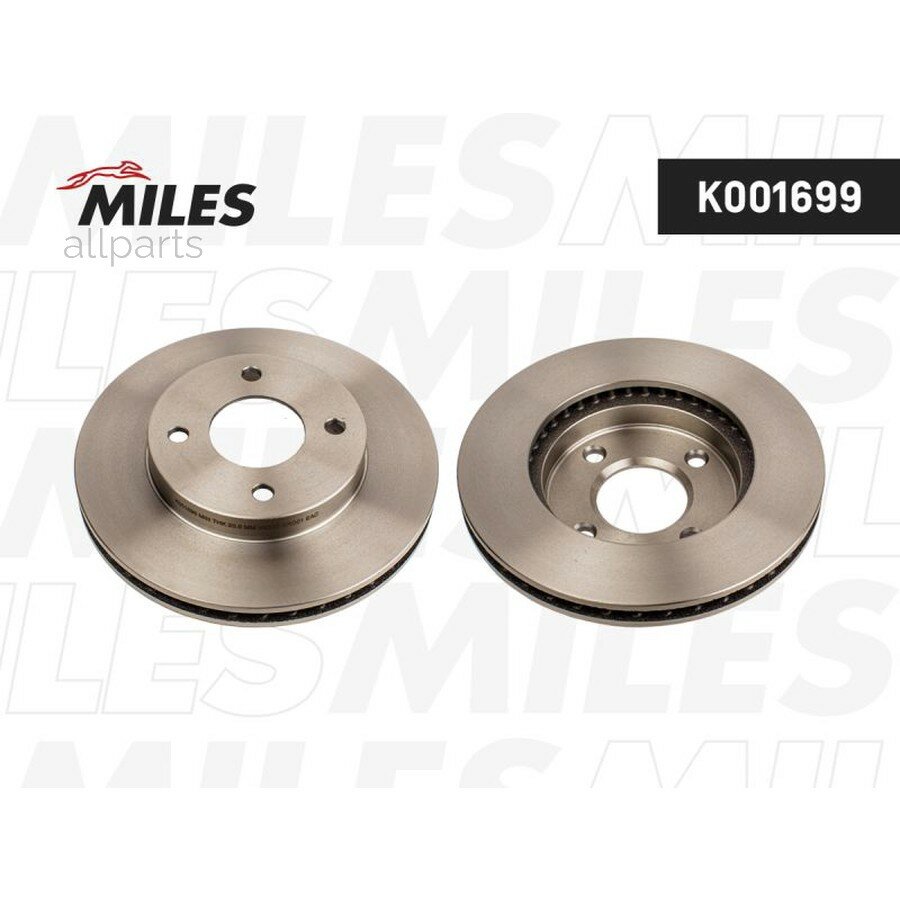 MILES K001699 Диск тормозной NISSAN MICRA 03-/NOTE 06- перед. вент.