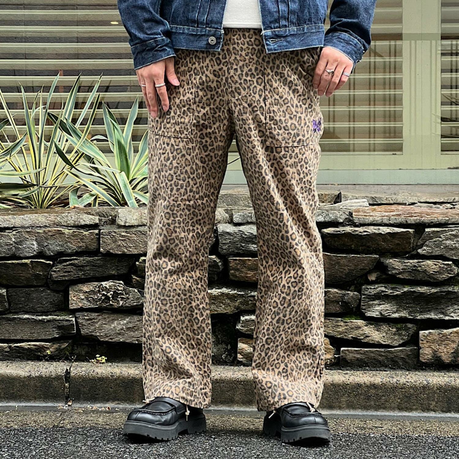 Брюки Needles Брюки Needles String Fatigue Pant - Brushed Sateen, размер S, leopard — фото 1