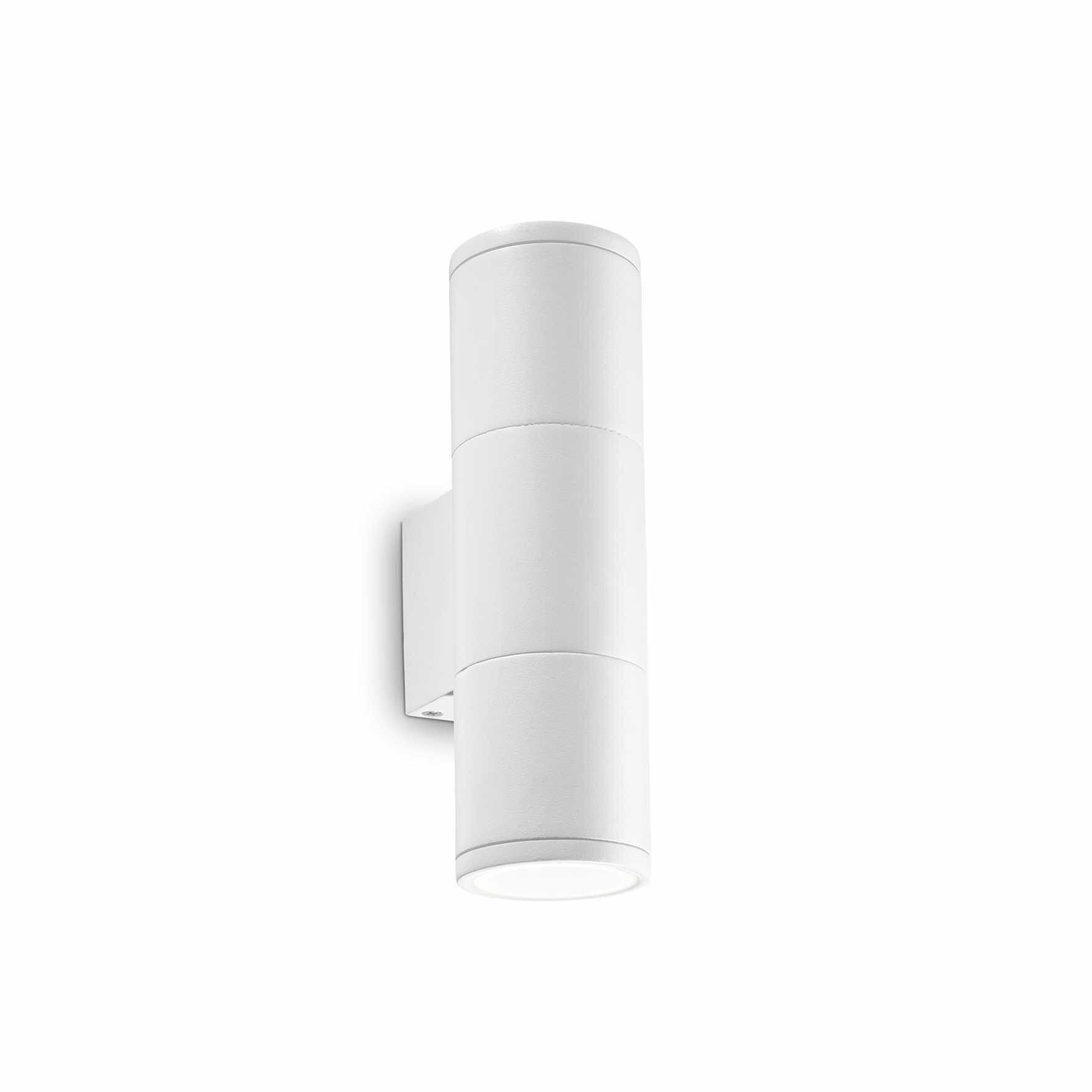 Светильник уличный настенный ideal lux Gun AP2 Small макс.2х35Вт IP44 GU10 230В Белый/Прозрачный Алюминий/Стекло Без ламп 100388.
