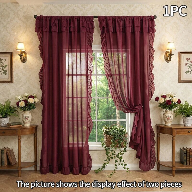 Кружевные шторы из полиэстера S 100x130cm, S6 Red