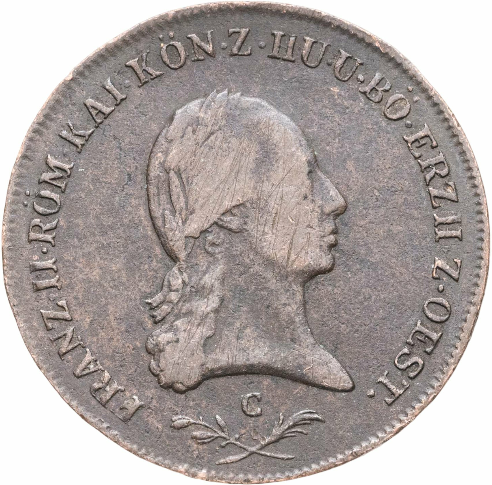 Австрия 6 крейцеров 1800, Медь, в сохранности VF-XF