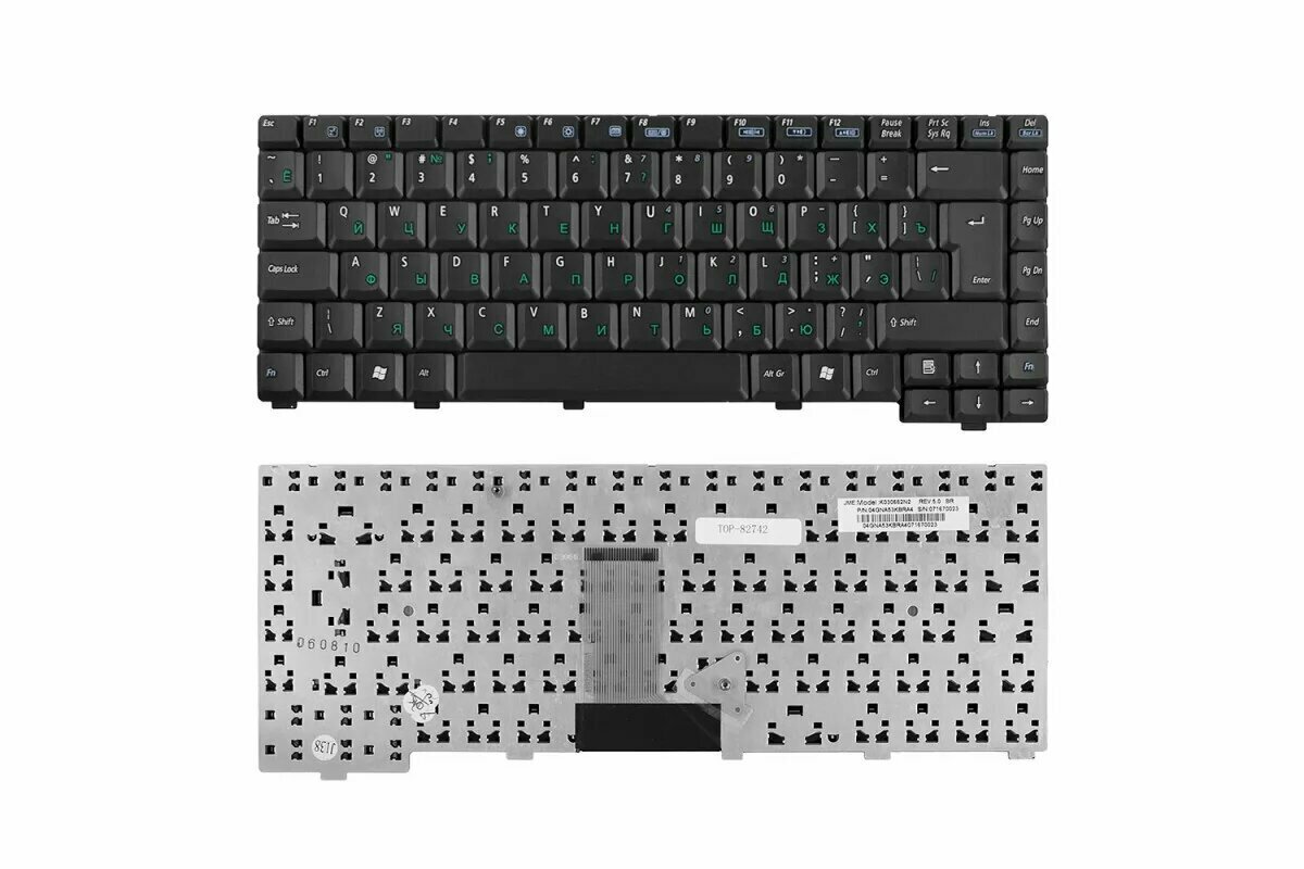 Клавиатура для ноутбука Asus A3000, A6, G1S, Z9 Series. Г-образный Enter. Черная, без рамки. PN: K000962V1
