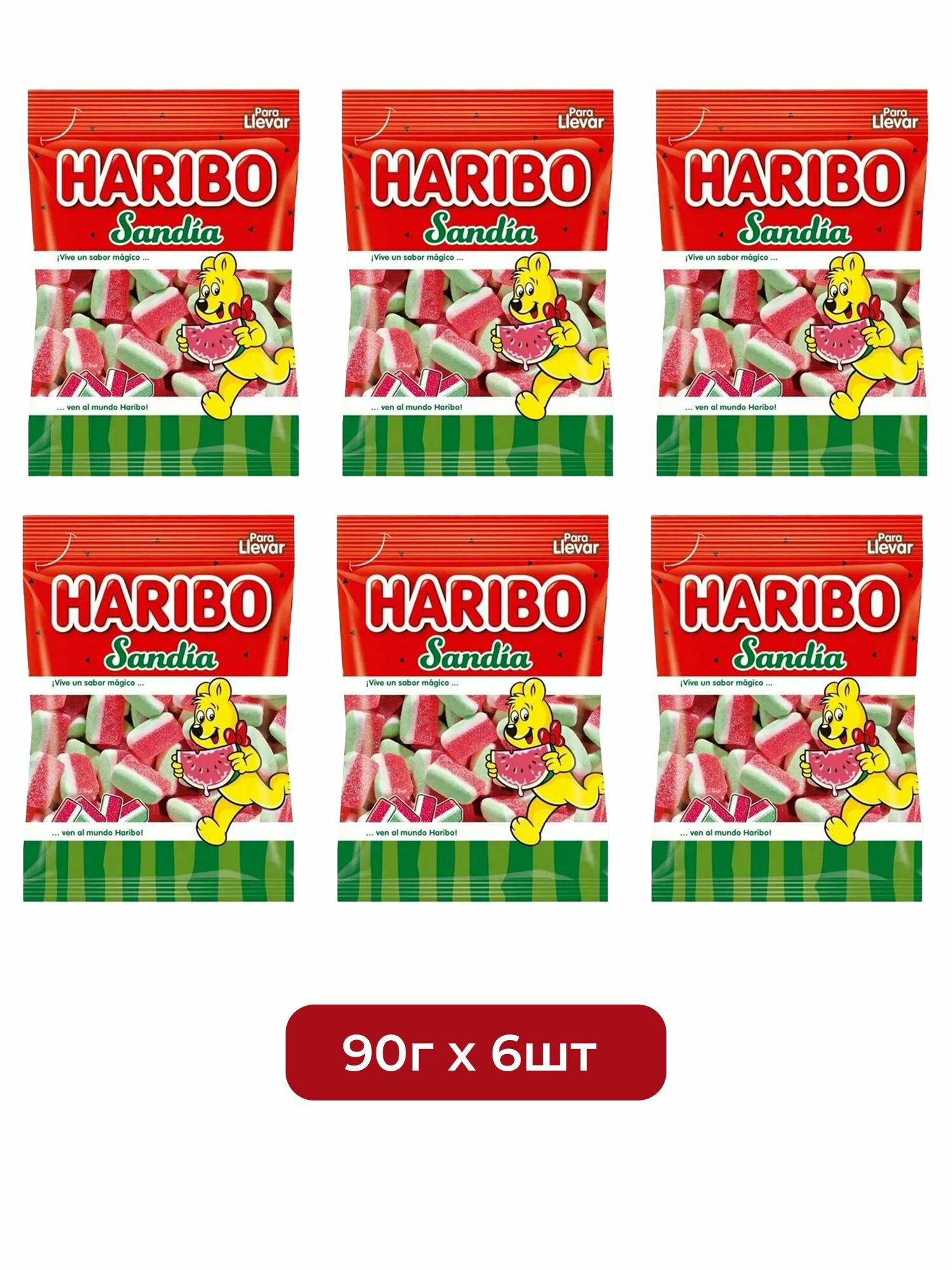 Жевательный мармелад HARIBO Sandia (арбуз) 90г. 6 шт.