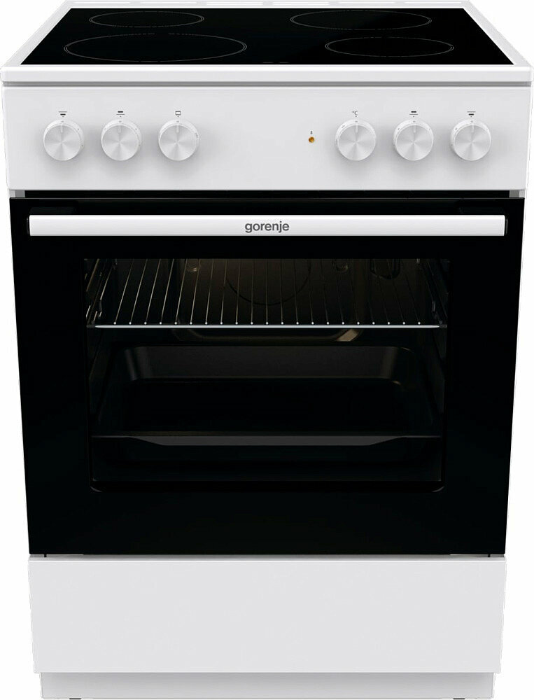 Электрическая плита Gorenje GEC6A11WG, стеклокерамика, Чехия, 60 см, белая