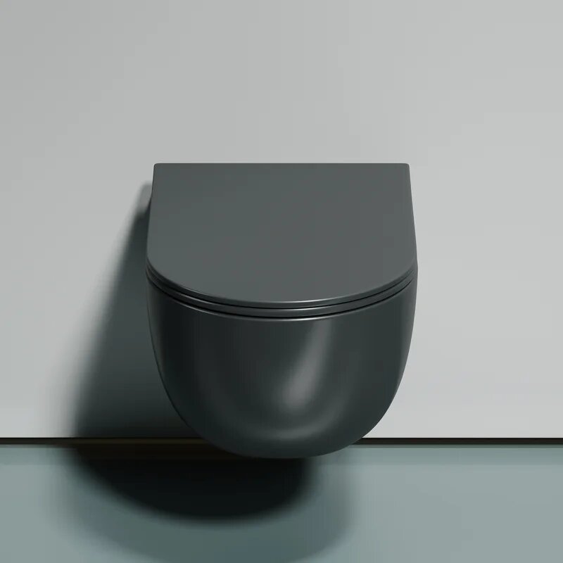Унитаз подвесной Ceramicanova Модена (Modena) CN6063MDH, темный антрацит матовый